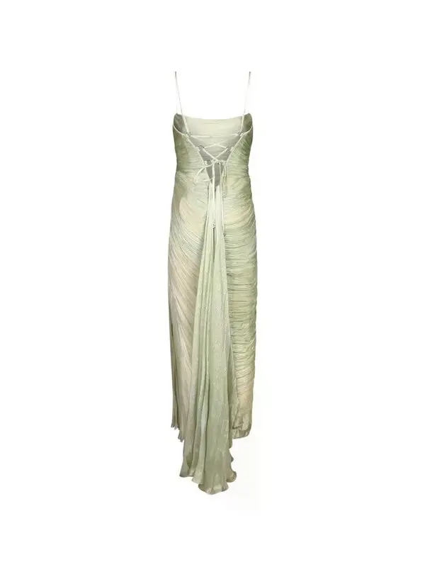 MARIA LUCIA HOHAN Plissé-effect Draped Maxi Dress