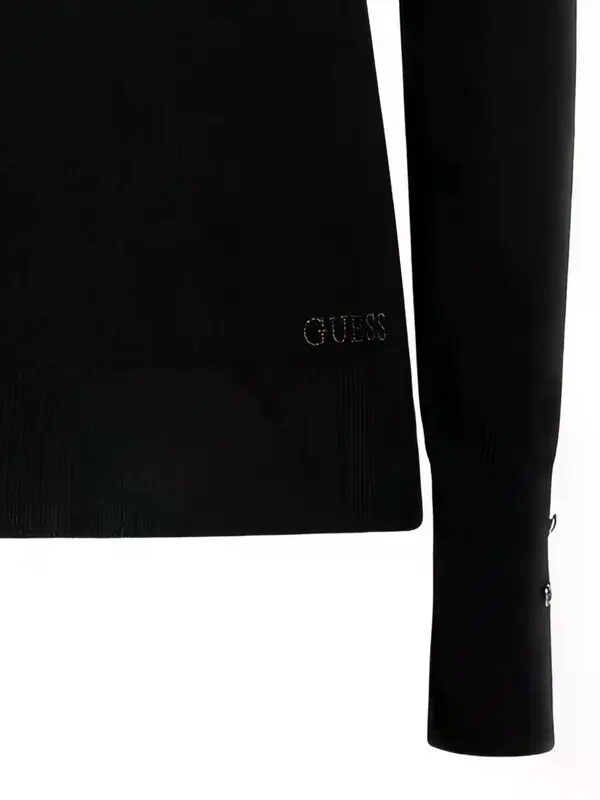 Guess Crew Neck Long Sleeve Sweater - Black
