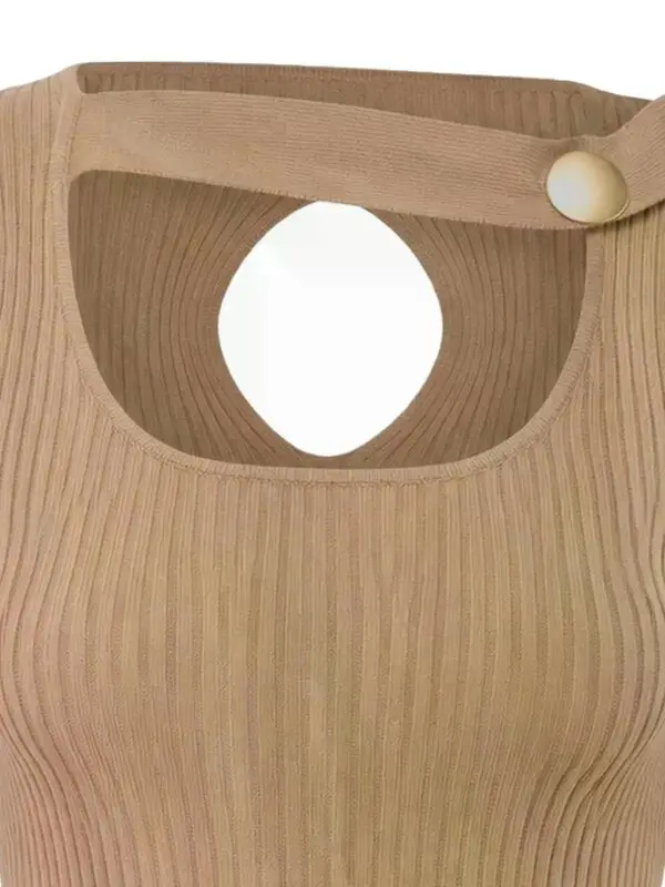 EUDON CHOI Ribbed Cut-out Top