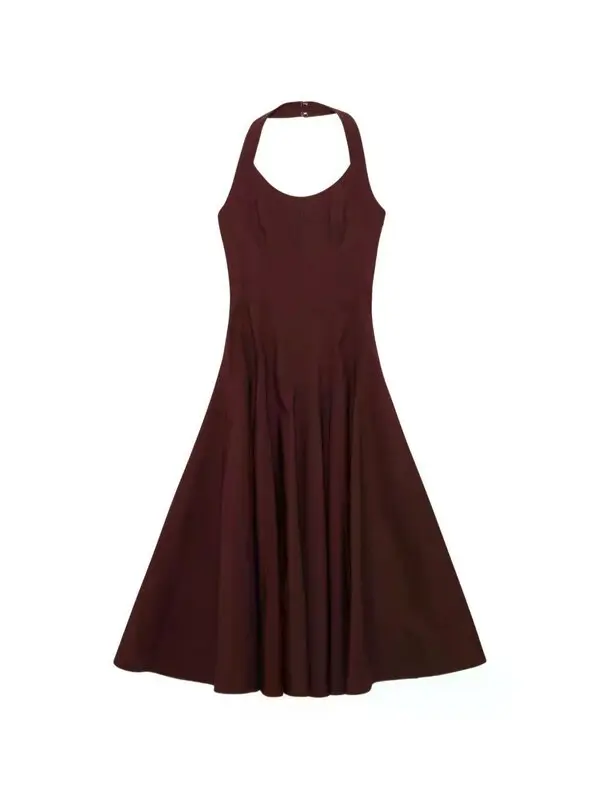Simkhai Melissa Halterneck Midi Dress - Brown