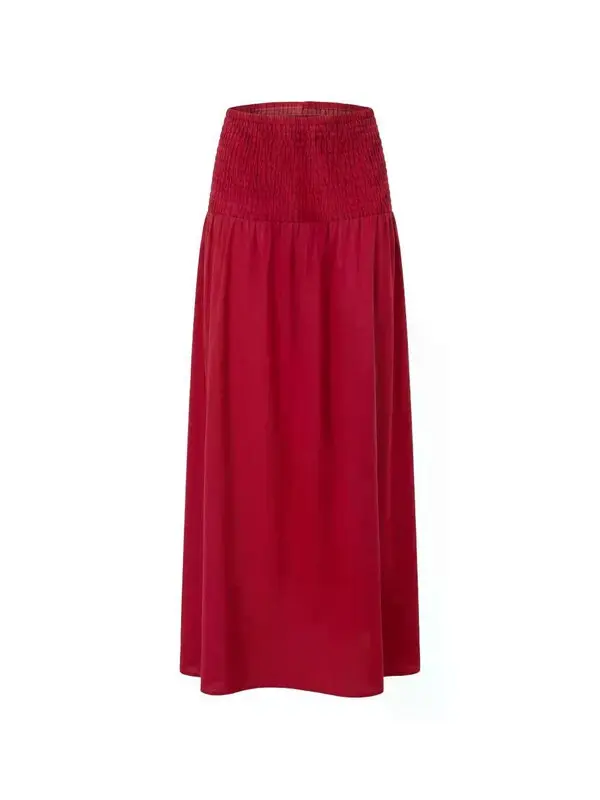 Seafolly Shirred Waist Maxi Skirt - Red