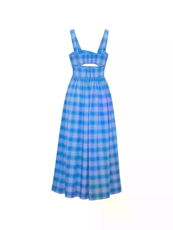 Cara Cara Clover Plaid Seersucker Midi Dress