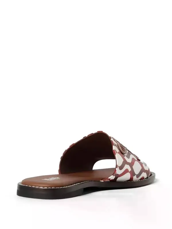 Max Mara Monogram Print Flat Sandals