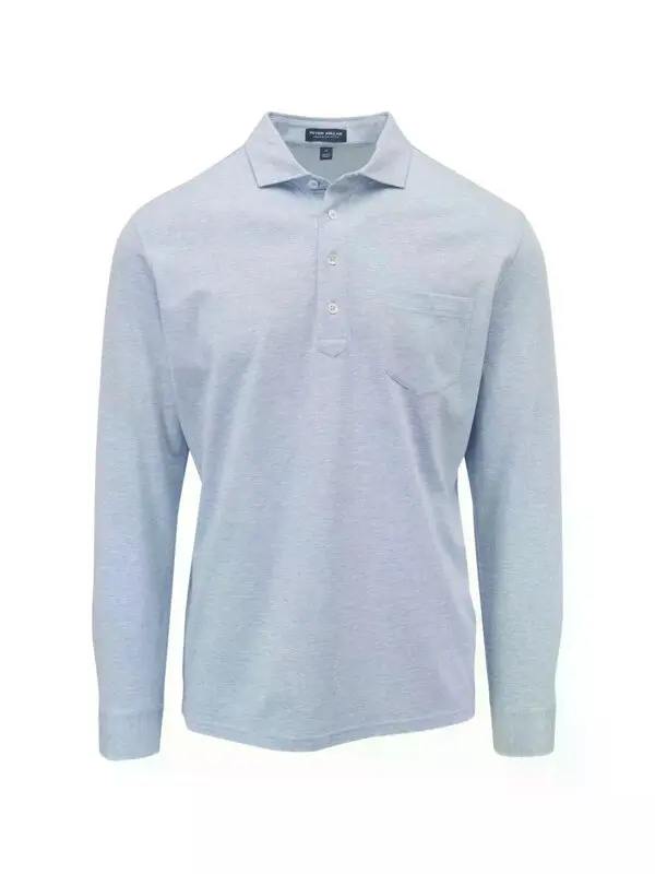 Peter Millar Landon Long-sleeve Pocket Polo Shirt - Blue