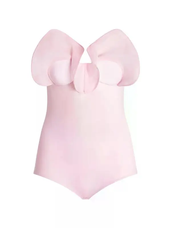GENNY Bustier-effect Ruffled Strapless Bodysuit - Pink