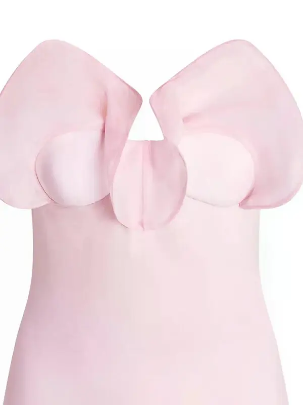 GENNY Bustier-effect Ruffled Strapless Bodysuit