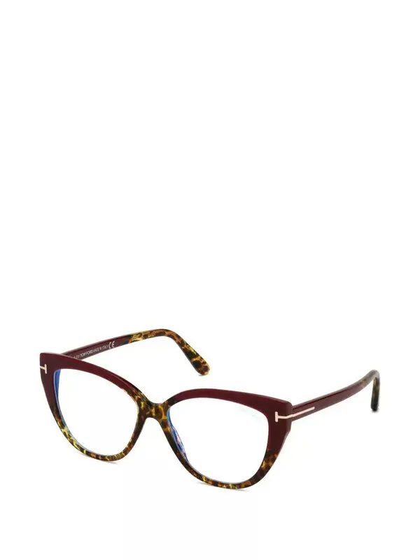 TOM FORD Leopard-pattern Cat-eye Glasses
