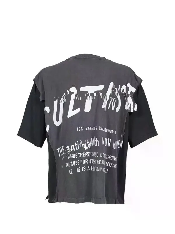 RIVINGTON ROI REBIS Layered-sleeve Graphic-print T-shirt - Grey
