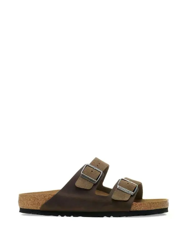 BIRKENSTOCK Arizona Buckle-fastening Slides - Brown