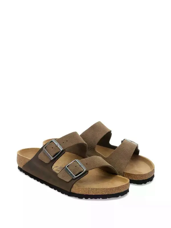 BIRKENSTOCK Arizona Buckle-fastening Slides - Brown