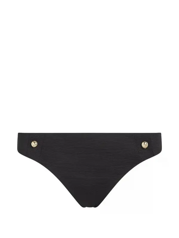 Karl Lagerfeld Textured Bikini Bottoms With Button Embellishments