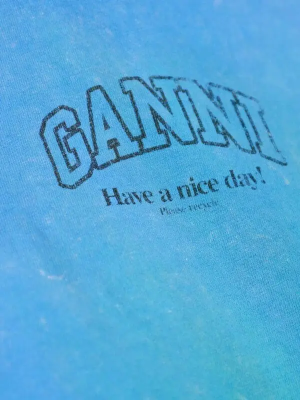GANNI Logo Print Cotton T-shirt