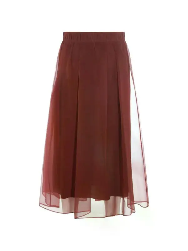 Brunello Cucinelli Sheer Pleated Skirt