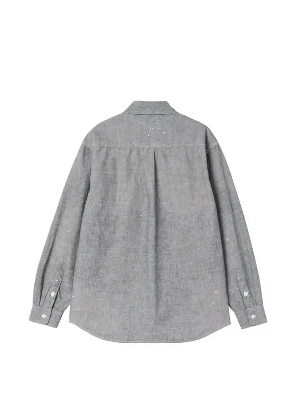 Carhartt Work In Progress Chambray-look Shirt With Paint Splatter Detail - Grey