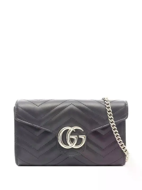 Gucci Gg Marmont Chain Crossbody Bag - Black