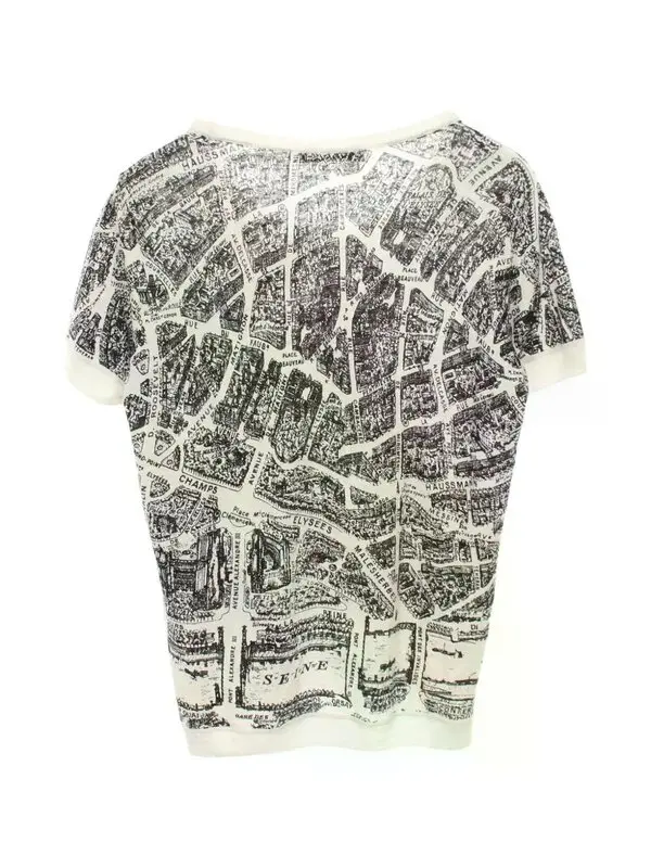 Dior Plan De Paris" V-neck T-shirt