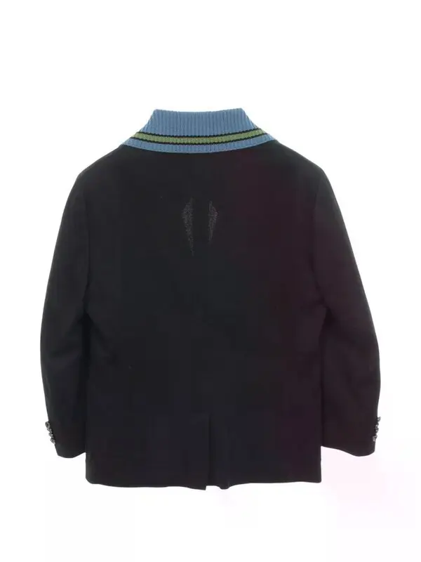 Gucci Emblem Rib-knit Collar Jacket
