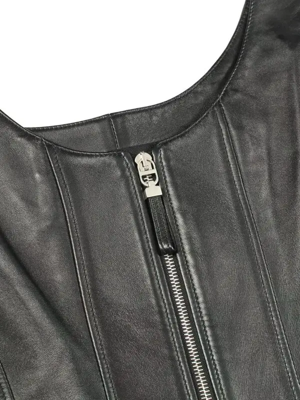 Dior Zip-up Leather Top