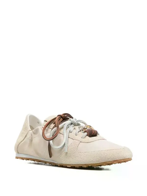 Maje Lace-up Sneakers With Bead Embellishments