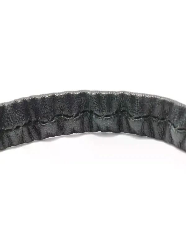 Miu Miu Logo Plaque Ruched Leather Bracelet