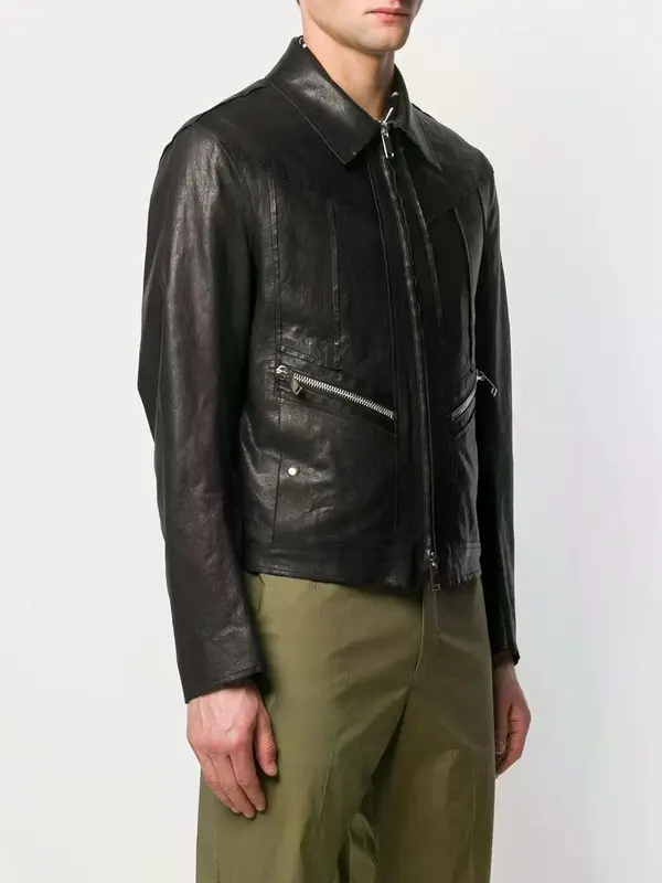 AL DUCA D’AOSTA 1902 Lambskin Zipped Leather Jacket