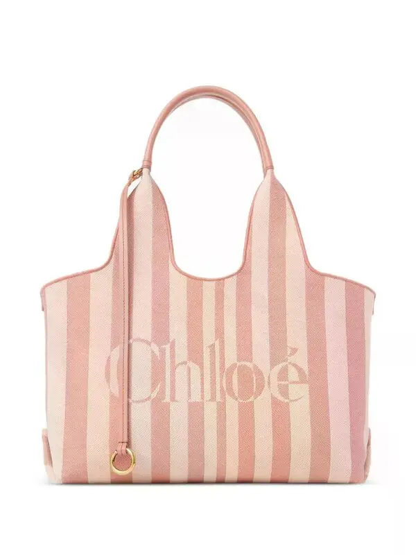 Chloé Striped Logo Tote Bag
