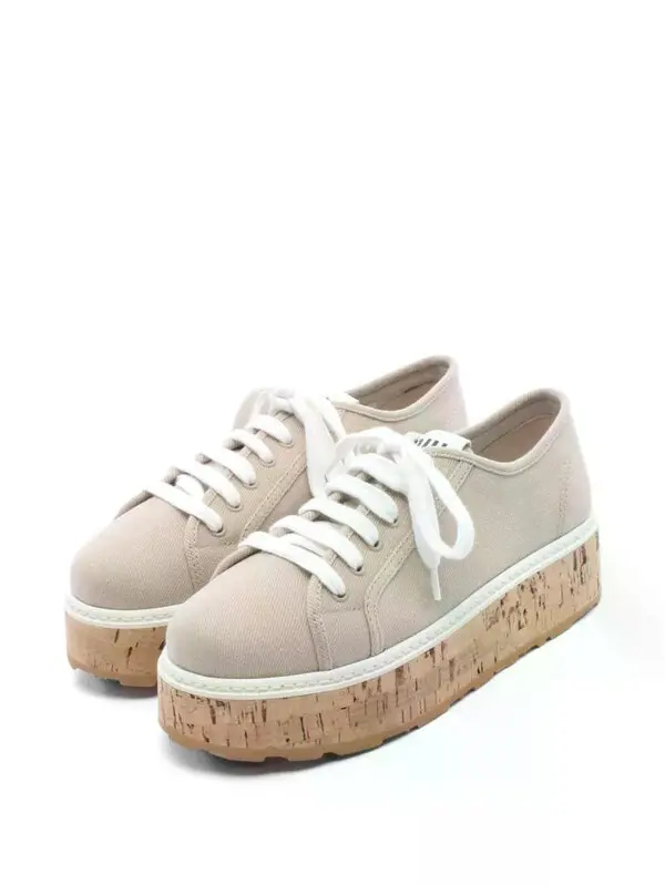 Miu Miu Cork Platform Sneakers - Neutrals