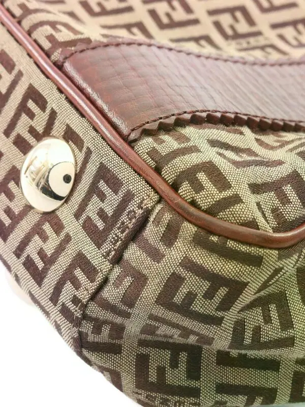 Fendi Zucchino Leather-trimmed Tote Bag