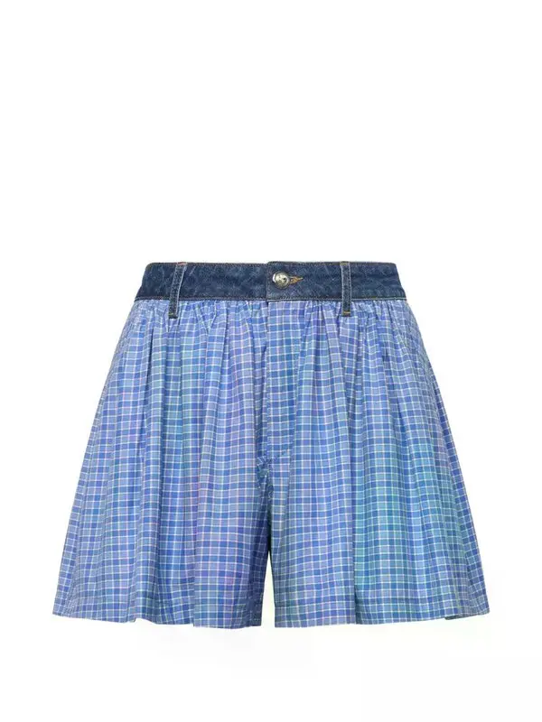 Cinq À Sept Madalyn Gingham Check Shorts - Blue