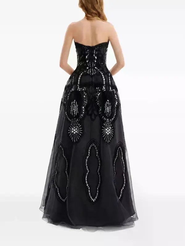 GEMY MAALOUF Embroidered Strapless Gown