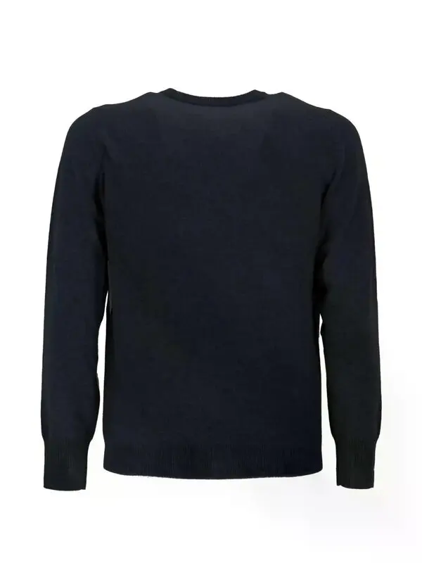 Soft Goat Crew Neck Sweater - Blue