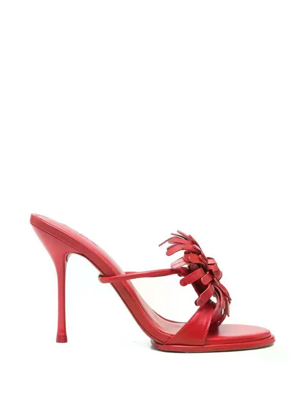 Cult Gaia Carla Floral-appliqué Stiletto Sandals - Red