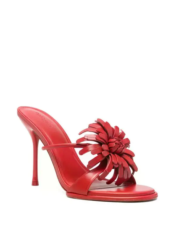 Cult Gaia Carla Floral-appliqué Stiletto Sandals - Red