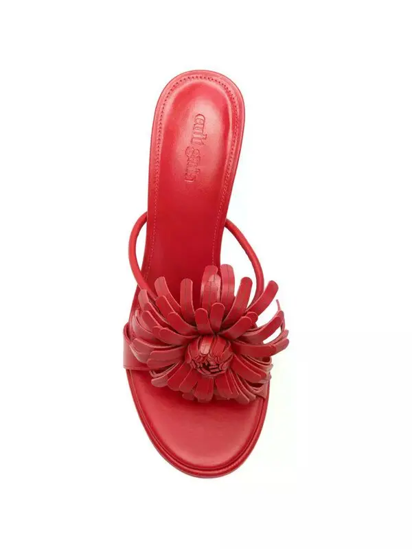 Cult Gaia Carla Floral-appliqué Stiletto Sandals - Red