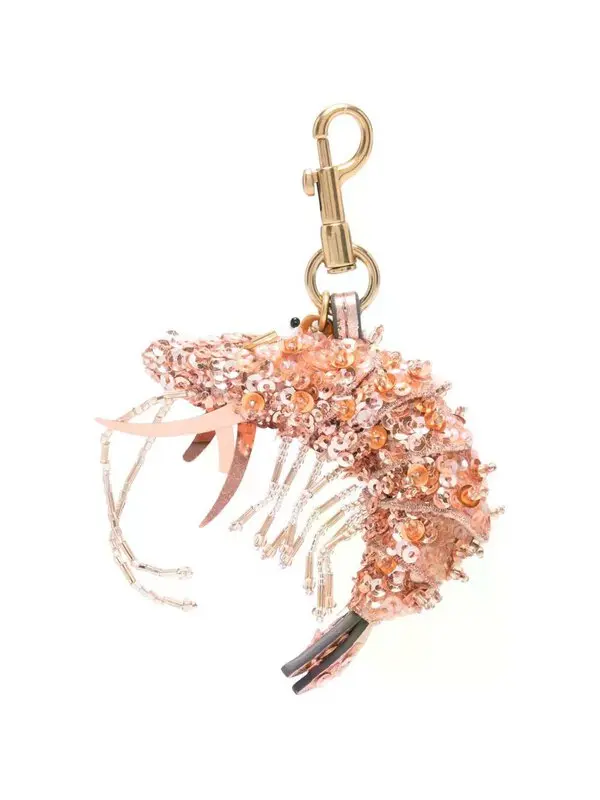 ANYA HINDMARCH Sequin Embellished Bag Charm - Pink