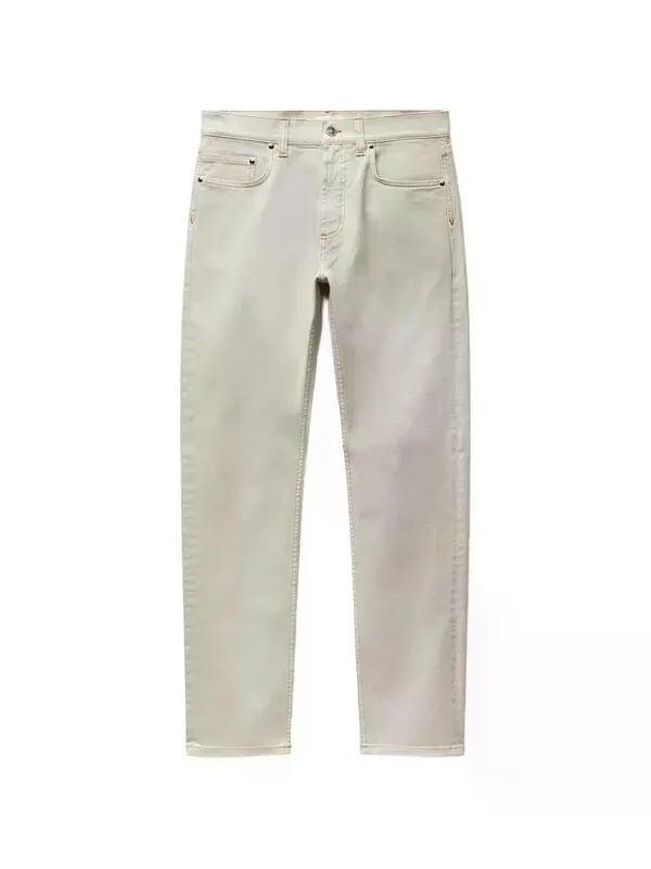 Versace Tapered Jeans With Medusa Hardware - Neutrals