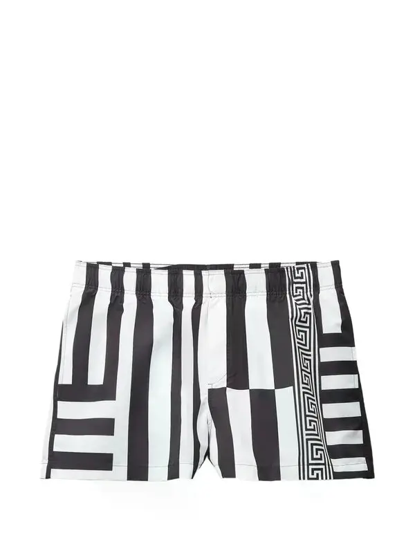 Versace Printed Swim Shorts - Black