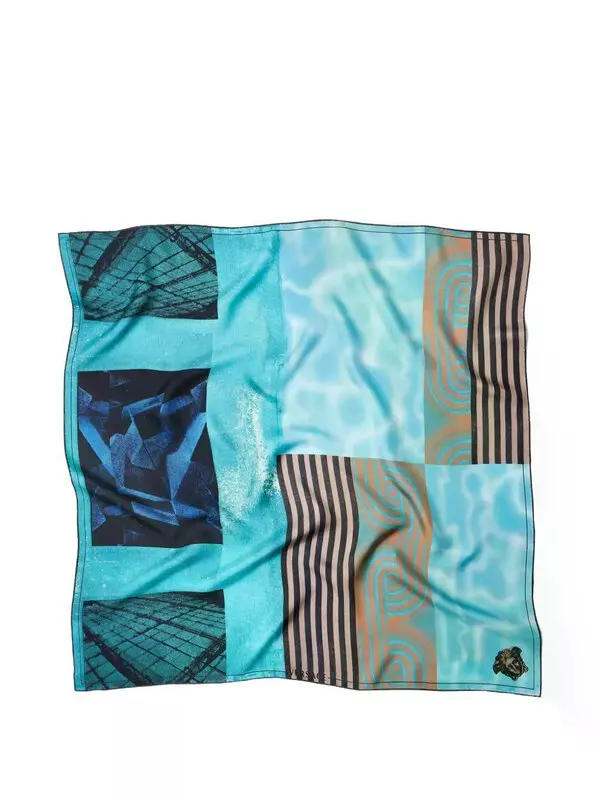 Versace Printed Silk Twill Scarf 90 Cm