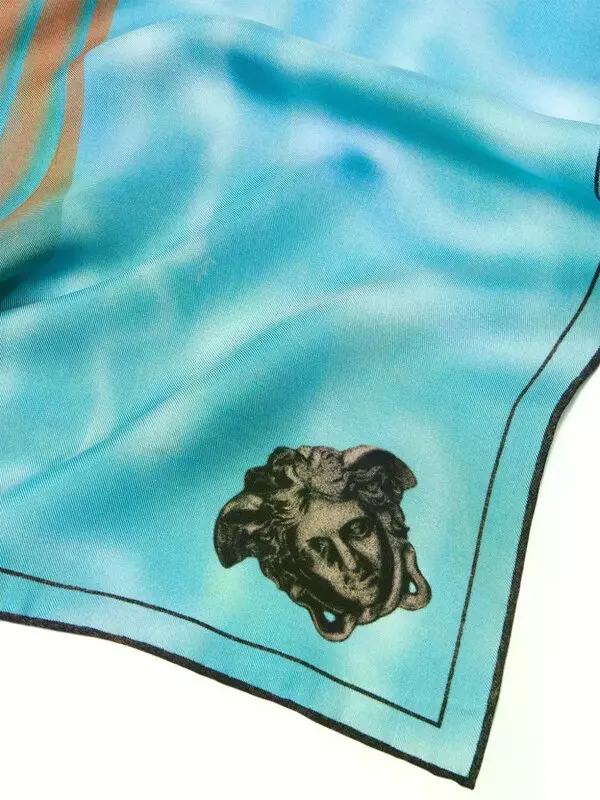 Versace Printed Silk Twill Scarf 90 Cm