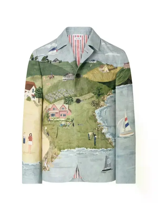 Thom Browne Nantucket Scenic Unconstructed Jacket - Blue