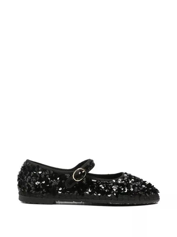 FLABELUS Embellished Ballet Flats - Black