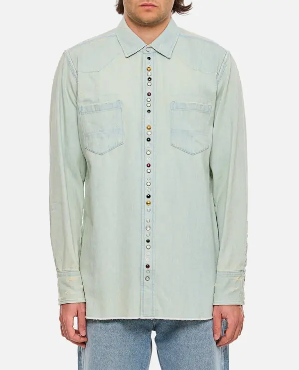 GOLDEN GOOSE Denim Shirt With Rhinestones