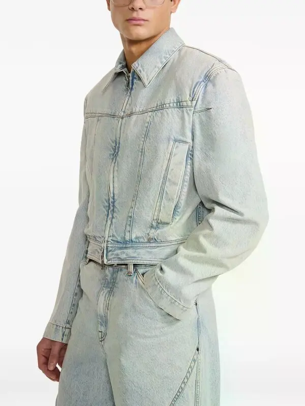 LGN LOUIS GABRIEL NOUCHI Acid Wash Denim Jacket