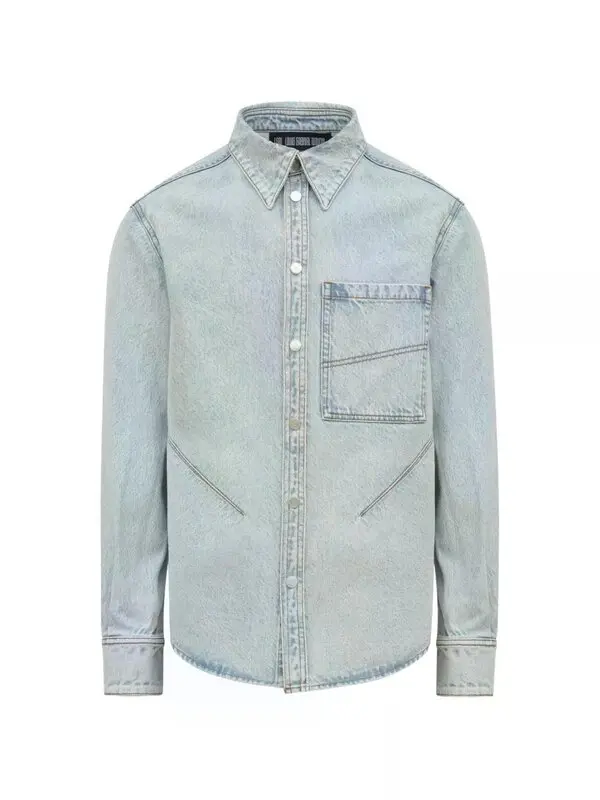 LGN LOUIS GABRIEL NOUCHI Faded-denim Shirt - Blue
