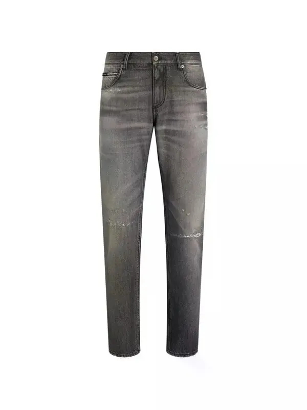 Dolce & Gabbana Logo Plaque Jeans - Grey