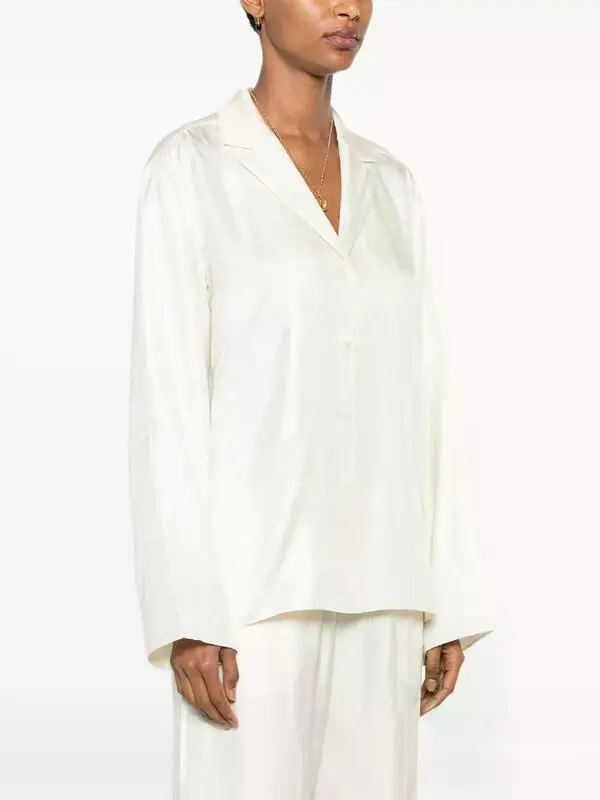 TOTEME Monogram-embroidered Silk Shirt