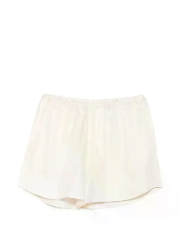 TOTEME Monogram-embroidered Silk Shorts