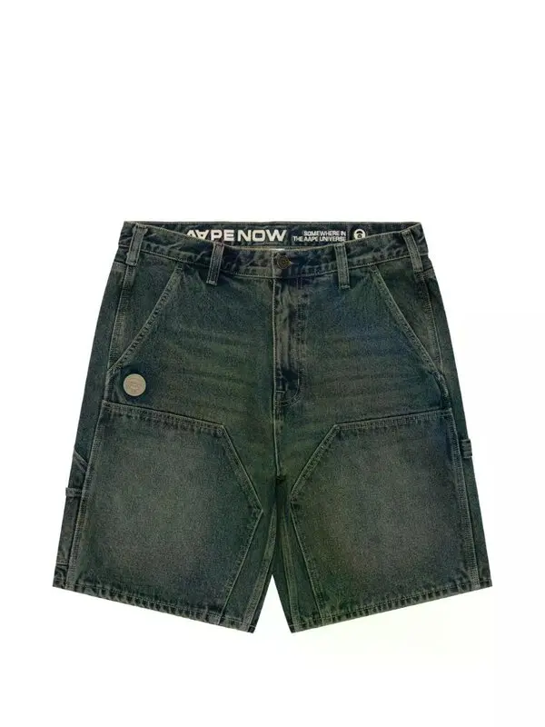 AAPE BY *A BATHING APE Logo Patch Carpenter Shorts - Blue