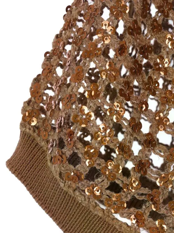 Brunello Cucinelli Open-knit Sequin-embellished Sweater