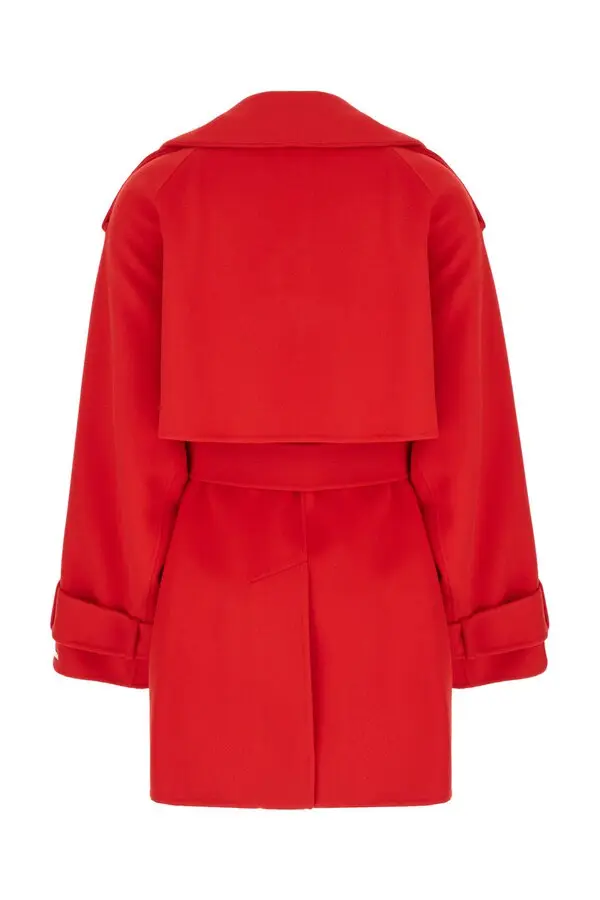 Sportmax Double-breasted Belted Coat With Notched Lapel
